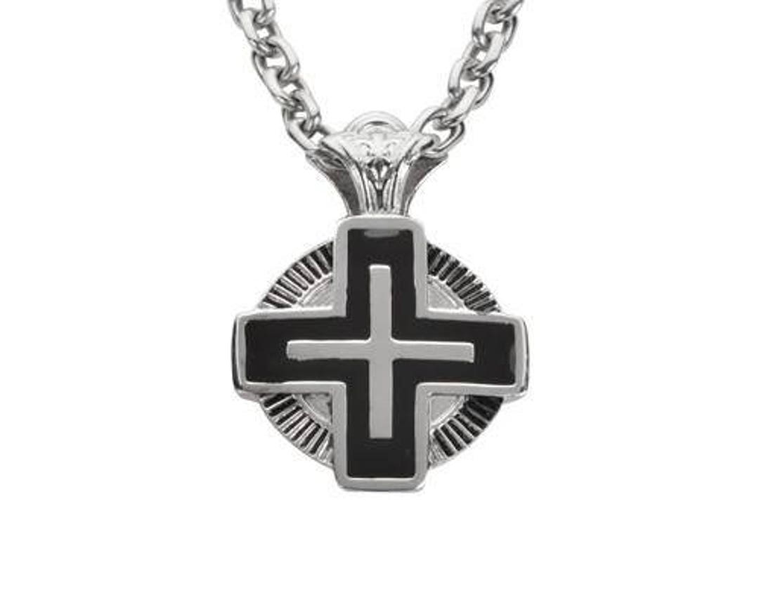 Men's Circle Cross Pendant Stainless Steel Necklace 26 Inches - Etsy