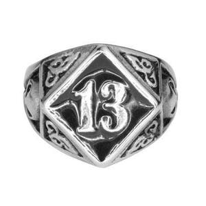 Men's Lucky 13 Ring Stainless Steel Motorcycle Jewelry - Etsy