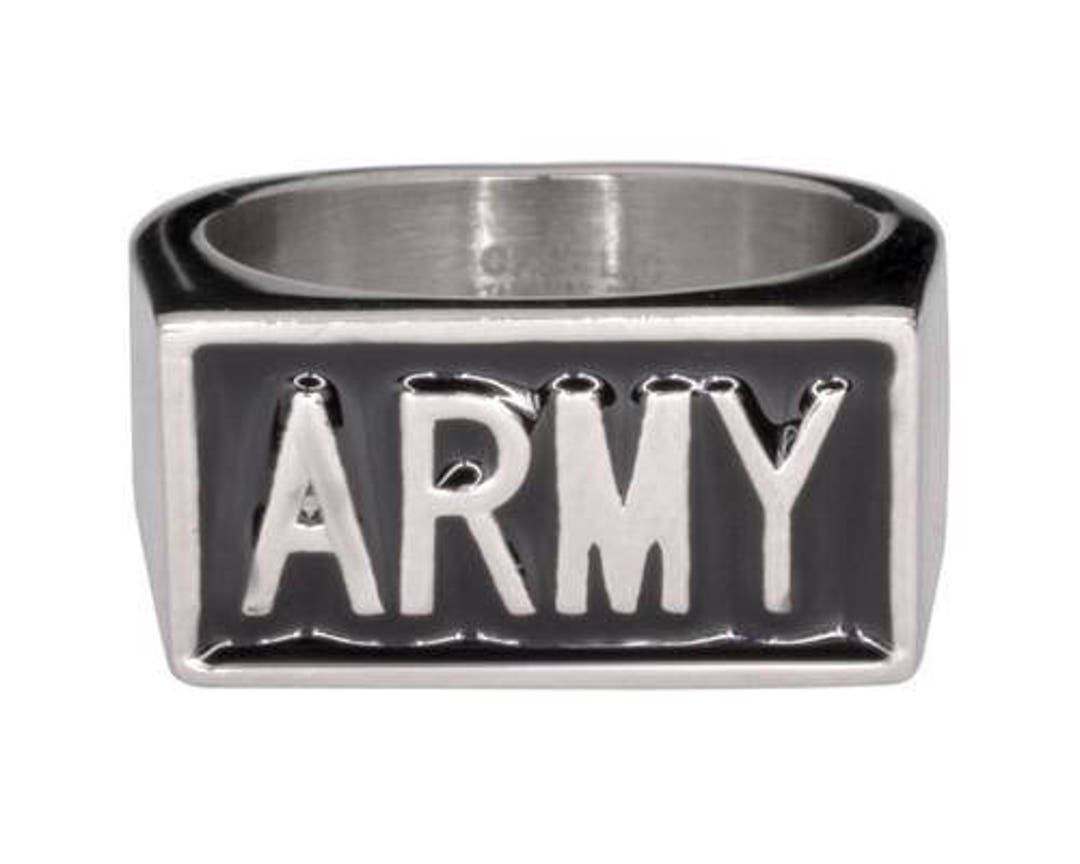 Gents Army Ring Stainless Steel Military Jewelry - Etsy
