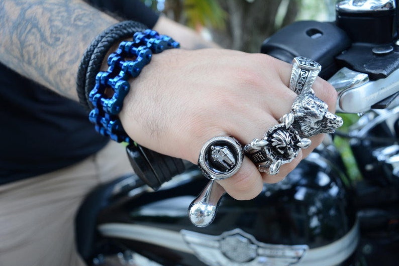Heavy Metal 9 Only All Blue Stainless Steel Bike Chain - Etsy