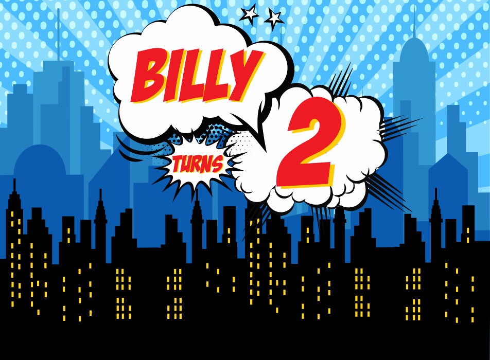 Printable Superhero Backdrop - Digital File - Etsy