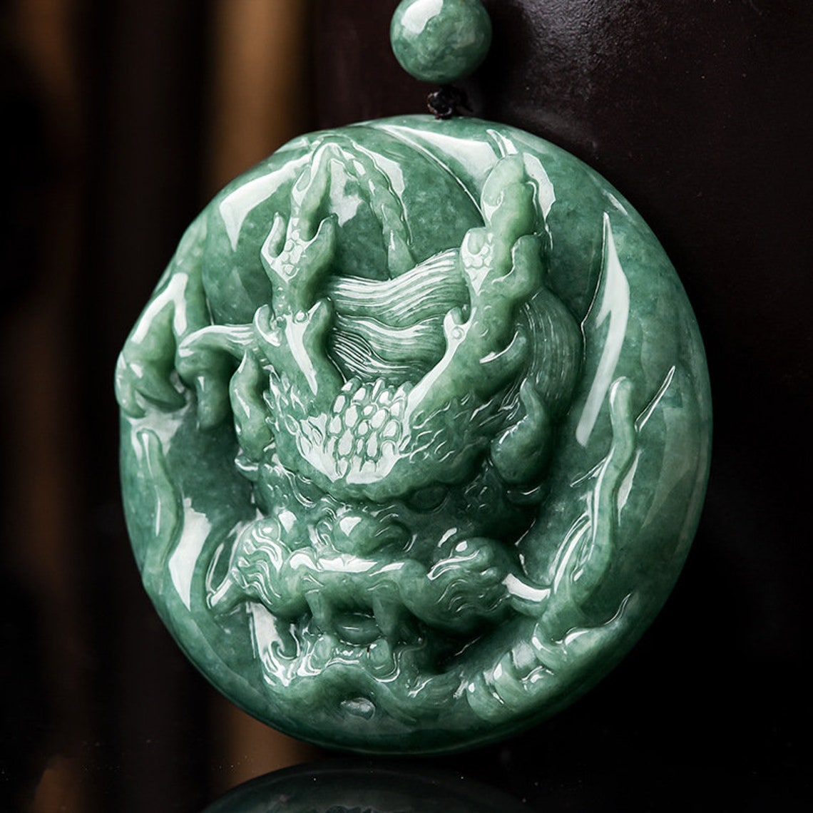 Jadeite Dragon, Natural Jade Zodiac Dragon Jade Pendant Charm Jewelry ...
