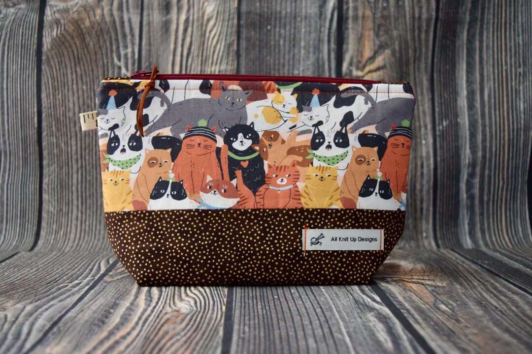 Sock Knitting Project Bag, Crochet Yarn Sack, Small Knitting Bag ...