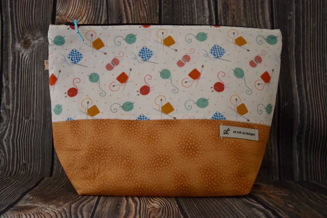 Large Knitting Project Bag, Crochet Yarn Sack, Knitting Bag, Knitting ...