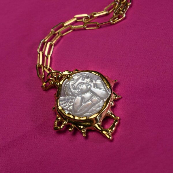 Angel Cameo Pendant - Etsy