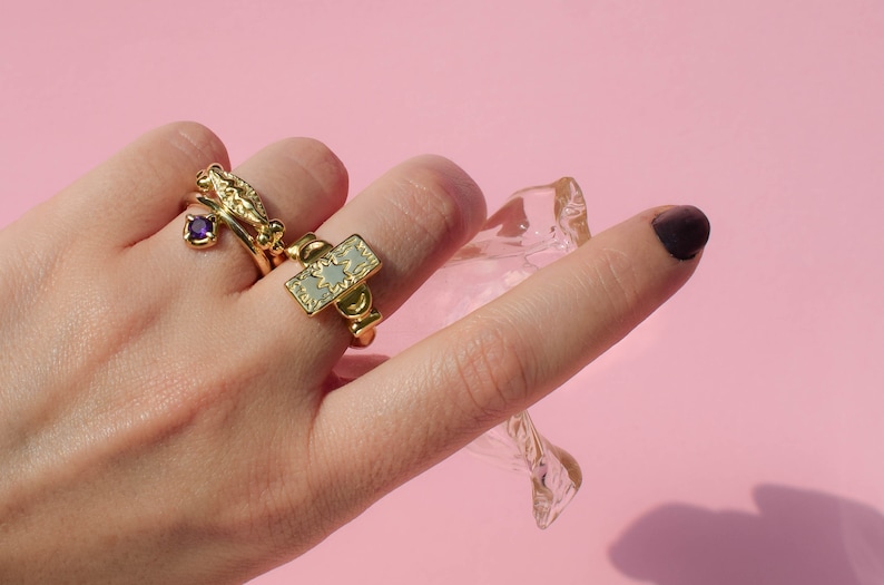 The Star Tarot Card Ring - Gold Star Ring - Etsy