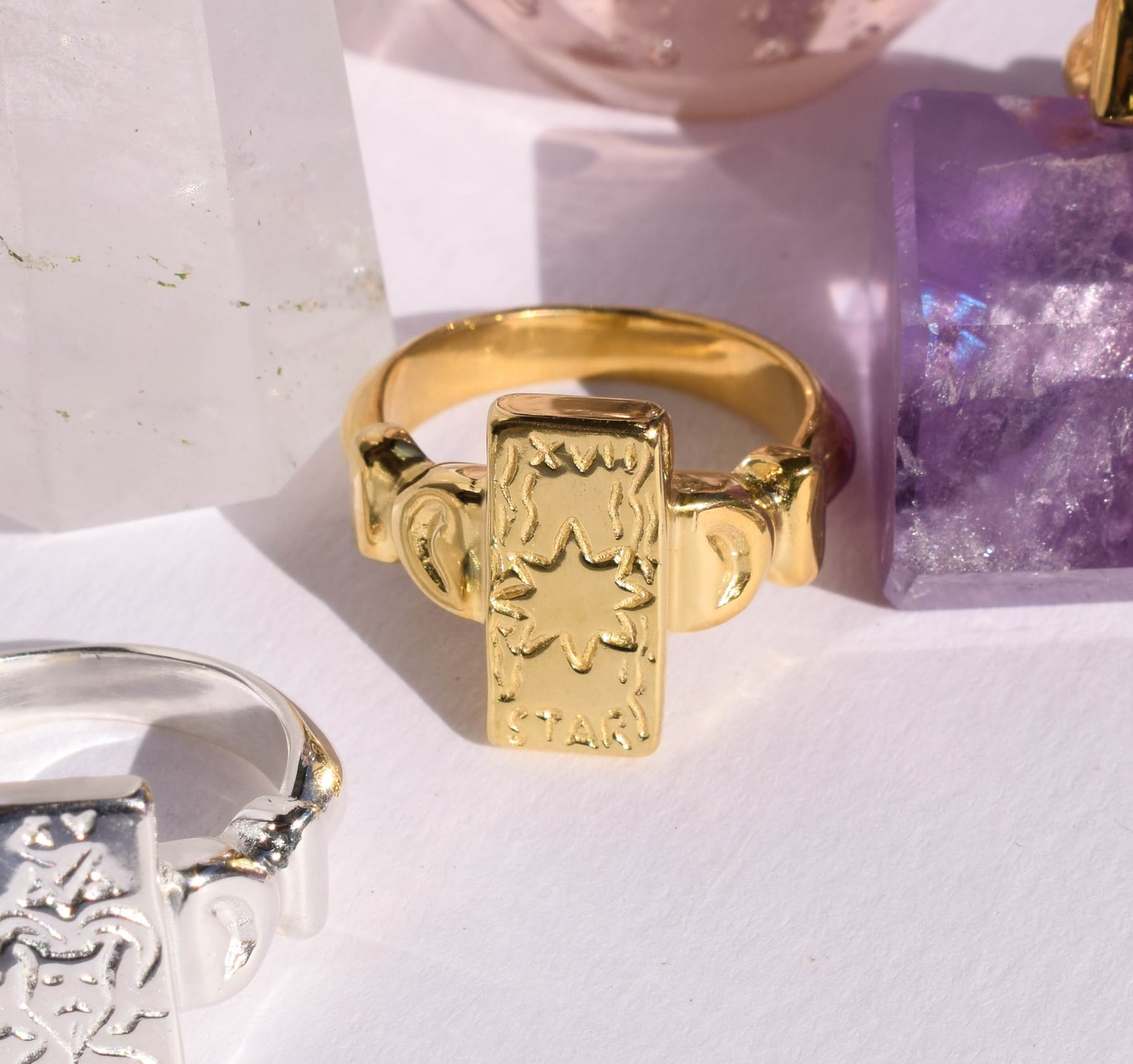 The Star Tarot Card Ring - Gold Star Ring - Etsy