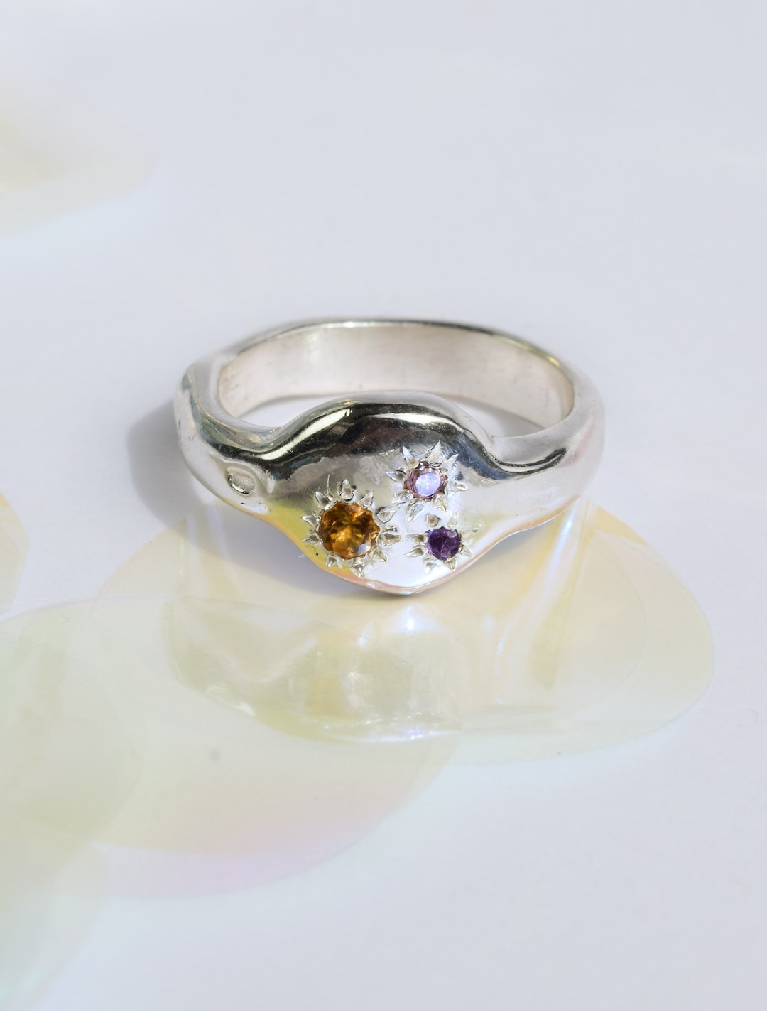 Multi Stone Sterling Silver Ring Handmade Ring With Stones - Etsy