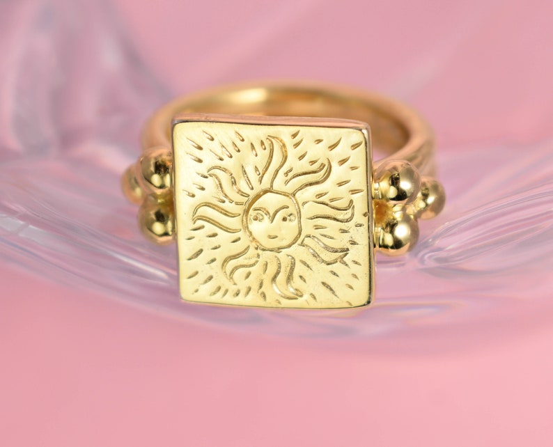 Sun Ring Square Solar Ring - Etsy