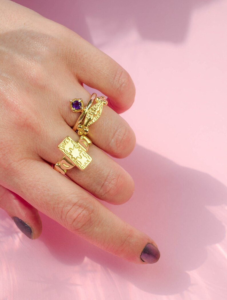 The Star Tarot Card Ring - Gold Star Ring - Etsy