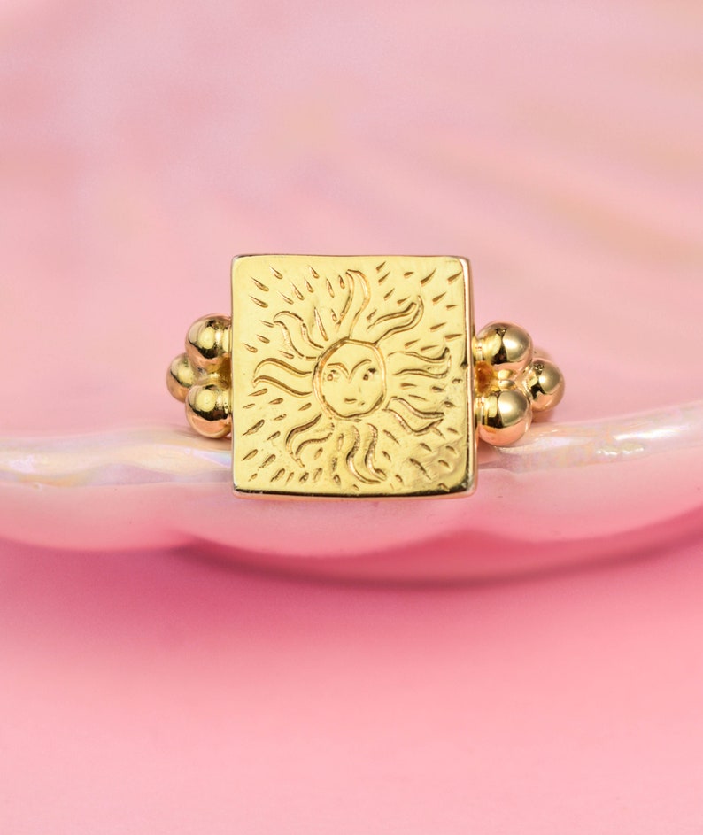 Sun Ring Square Solar Ring - Etsy