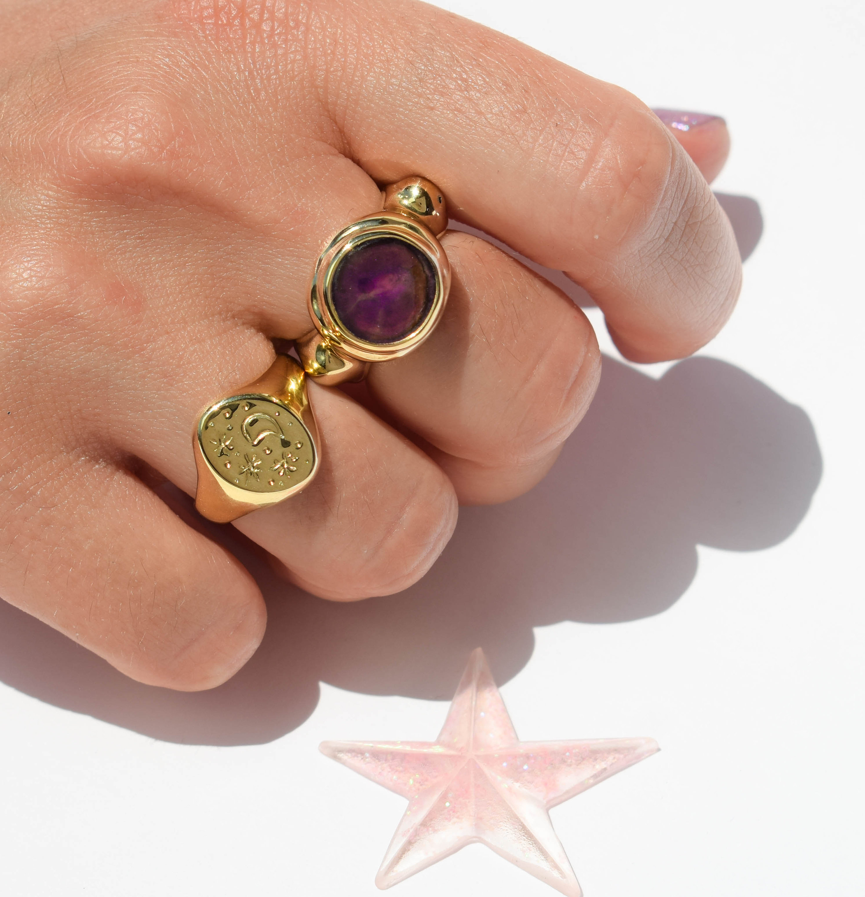 Oval Night Sky Ring Celestial Signet Ring | Etsy