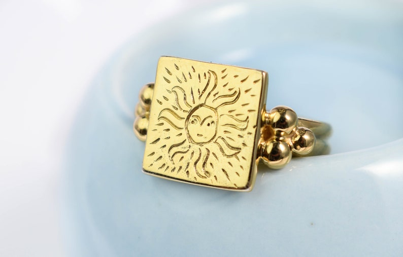 Sun Ring Square Solar Ring - Etsy