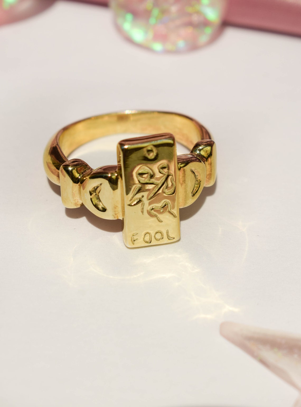 The Fool Tarot Card Ring Spiritual Gold Ring | Etsy