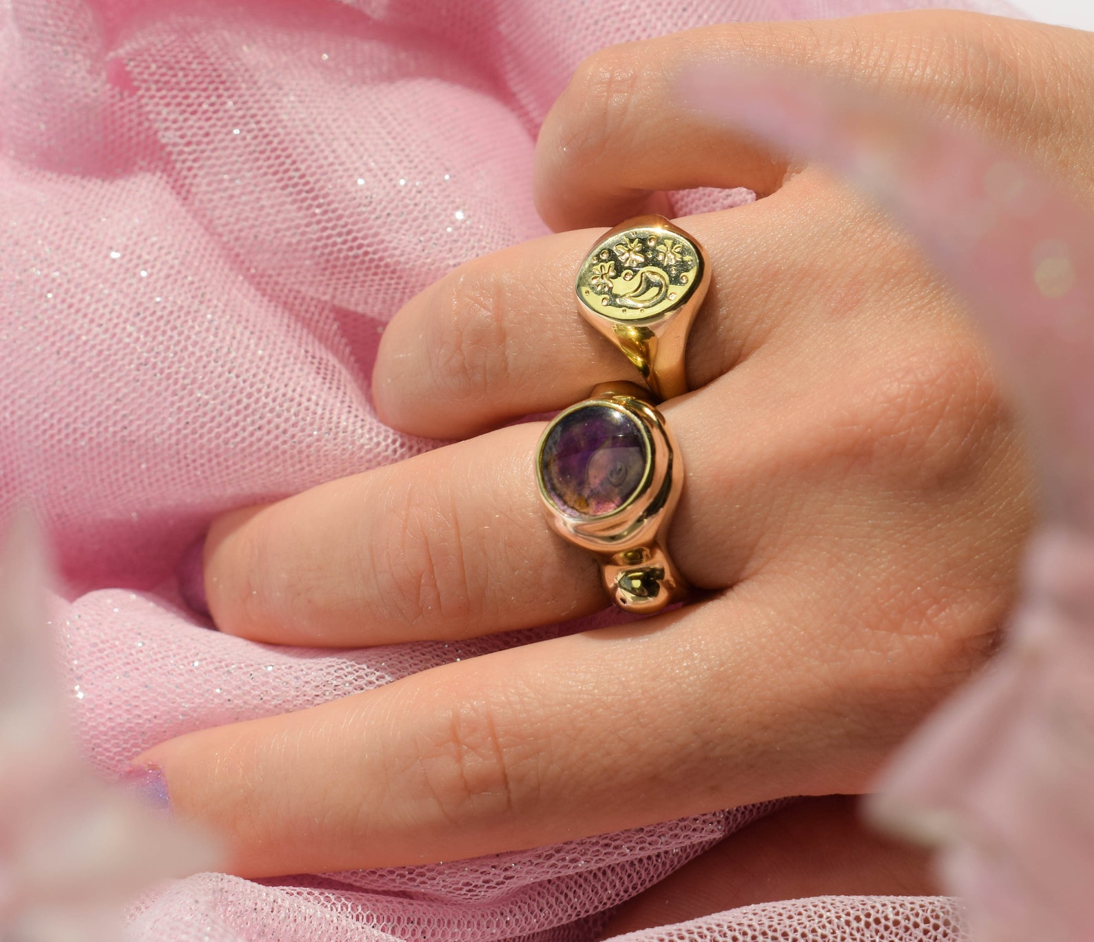 Oval Night Sky Ring Celestial Signet Ring - Etsy