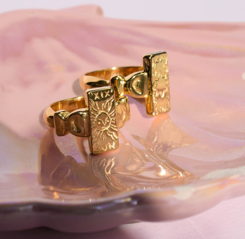 The Star Tarot Card Ring Gold Star Ring - Etsy