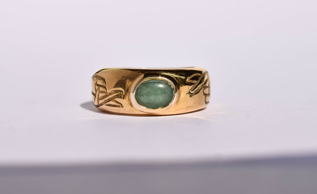 Good Luck Old School Tattoo Ring Aventurine Ring - Etsy
