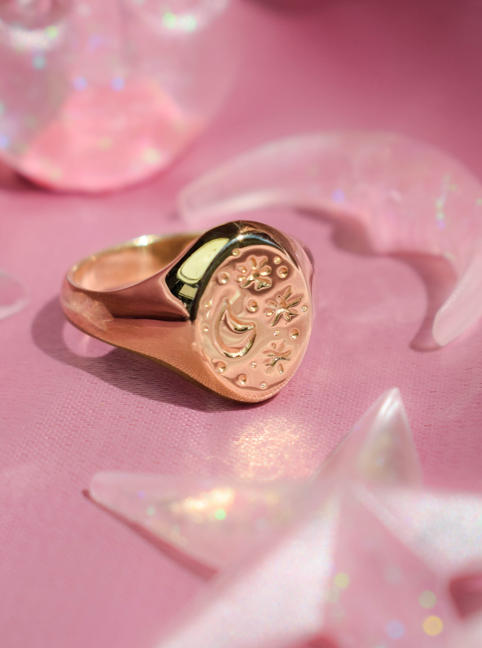 Oval Night Sky Ring Celestial Signet Ring - Etsy