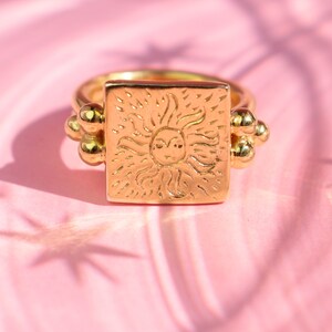 Sun Ring - Square Solar Ring - Etsy