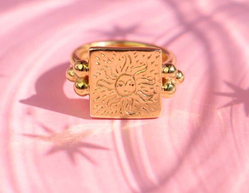 Sun Ring Square Solar Ring - Etsy