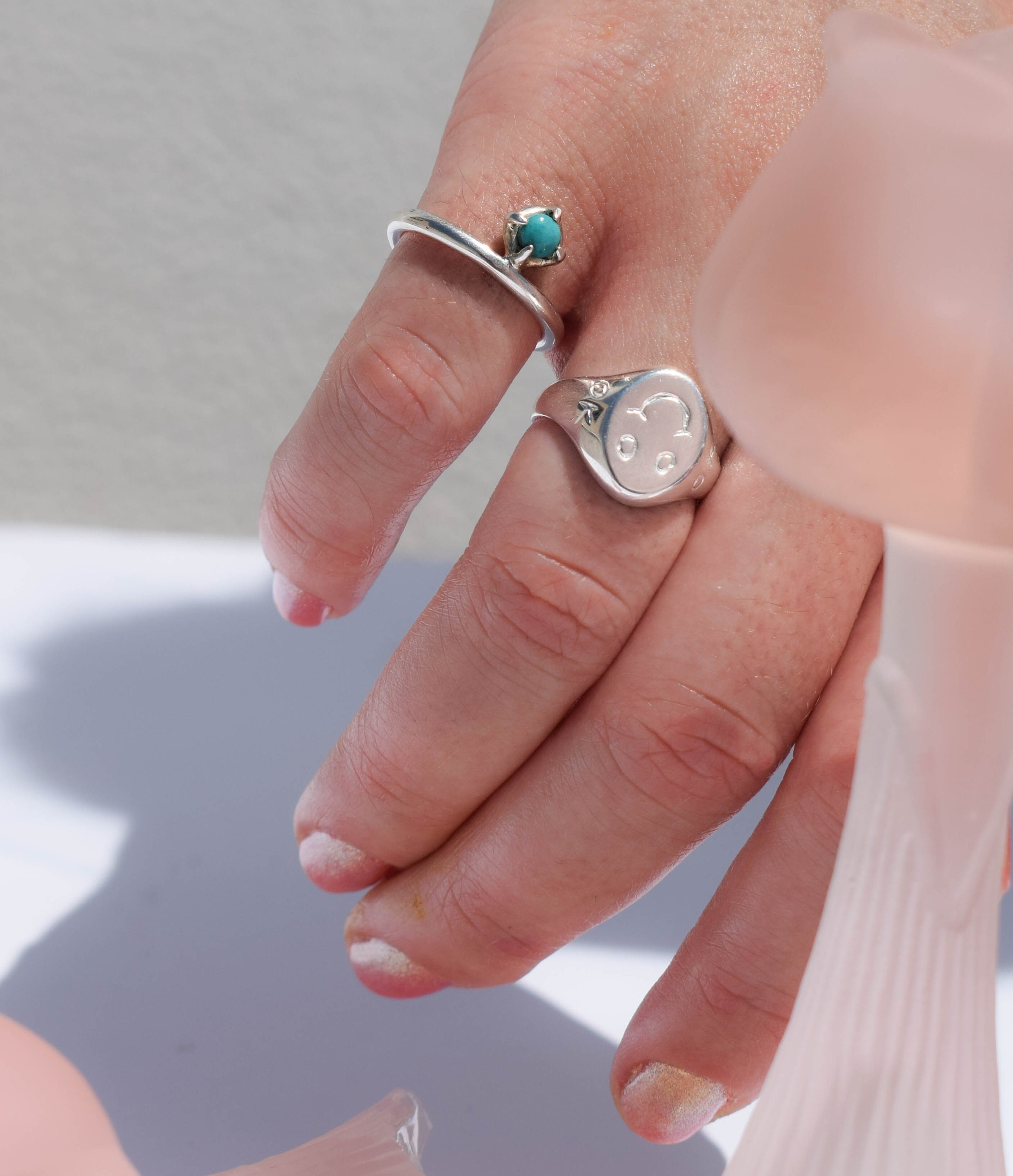 OK Smile Signet Ring Cute and Simple Silver Signet Ring - Etsy