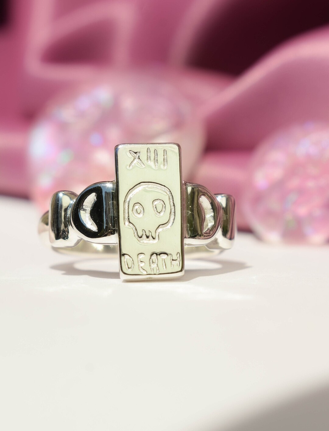 Death Tarot Karten Ring Totenkopf silber Ring - Etsy Österreich