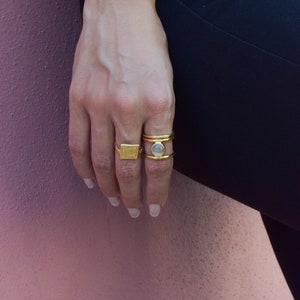 Gold Eye Ring - Evil Eye Ring - Gold Square Ring - Etsy