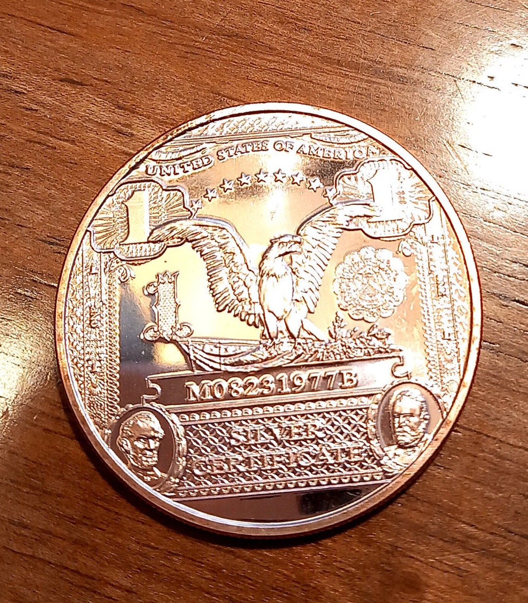 Bright Black Eagle Coin , One Dollar Silver Certificate , Original ...