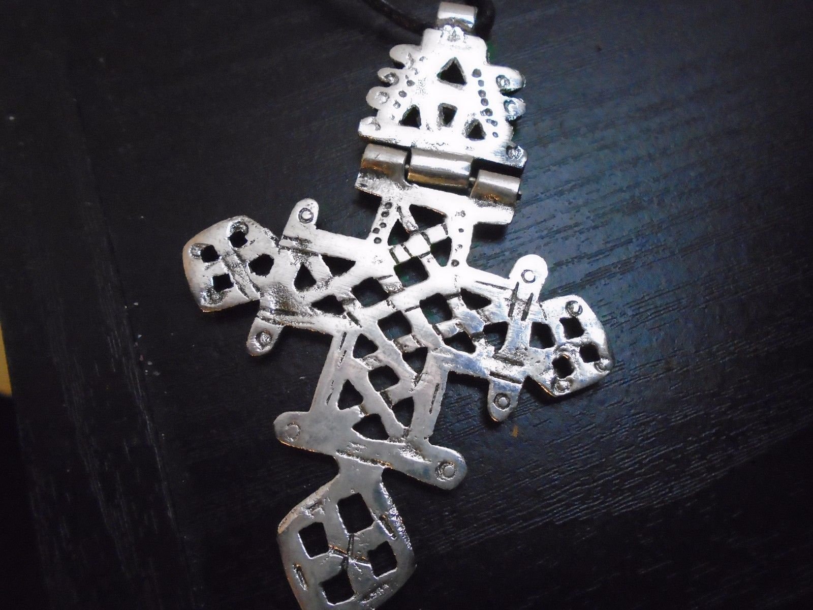 Ancient Hinged Silver Coptic Cross Pendant Necklace , Exact Replica of ...