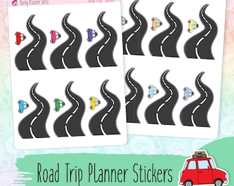 Road Trip Planner Stickers, Summer Vacation Stickers, Car Trip Sticker ...