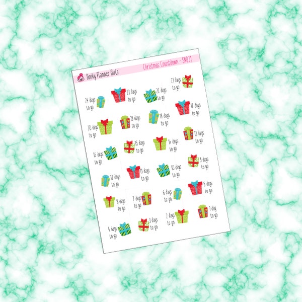 Christmas Countdown Stickers - Etsy