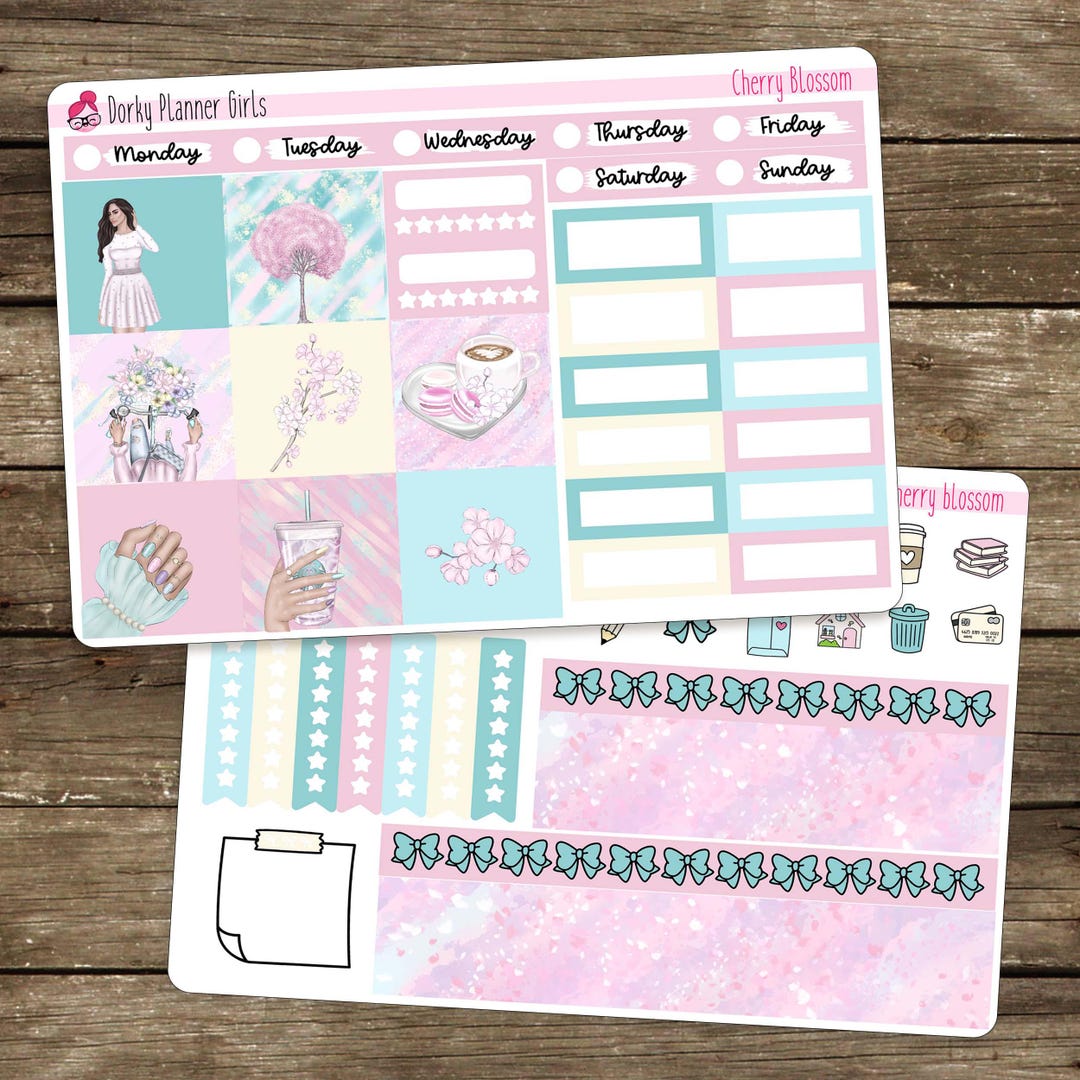 Cherry Blossom - Hobonichi Cousin Planner Sticker Kit - Etsy