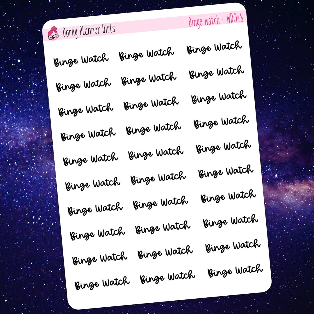 Binge Watch Script Stickers - WD048 - Etsy