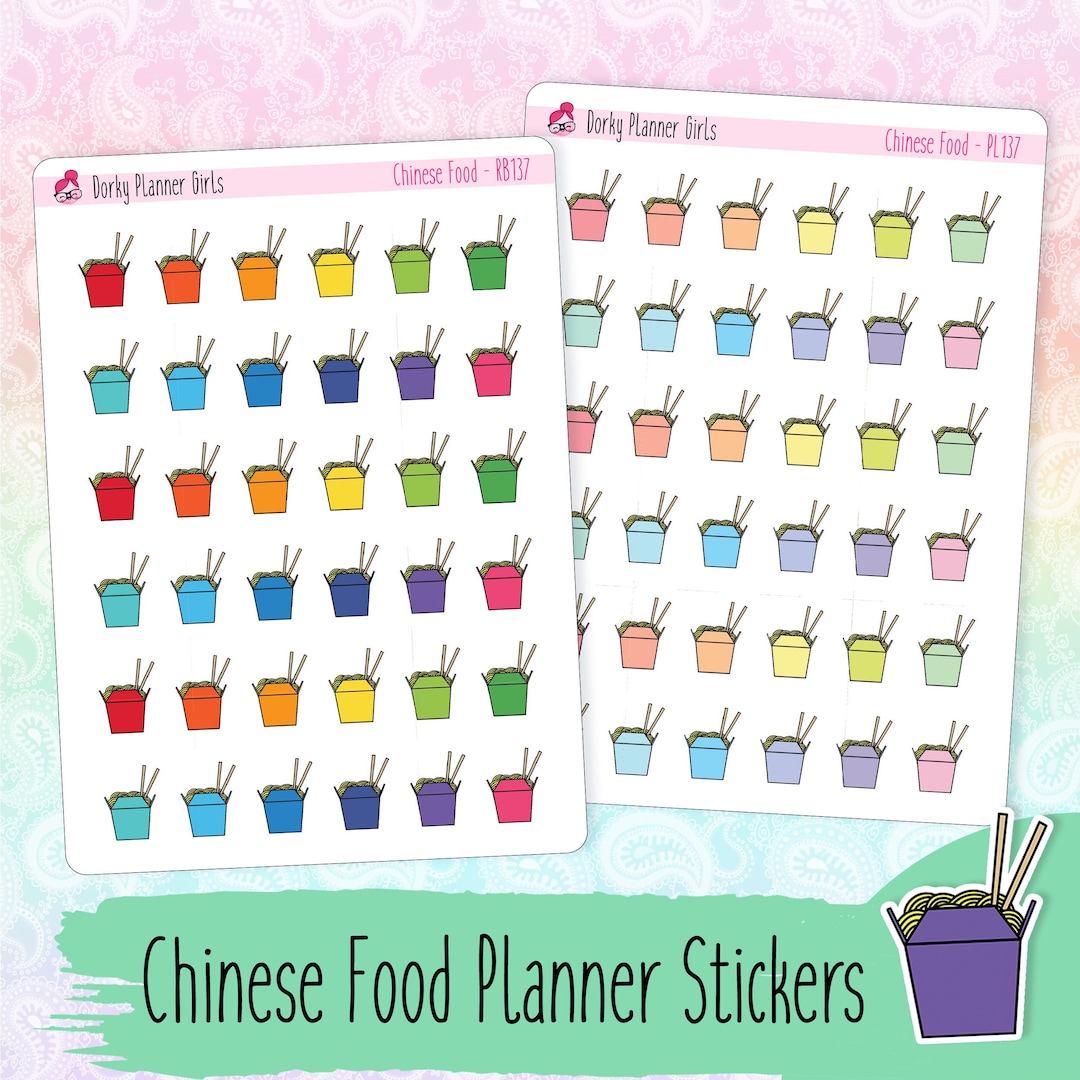 Chinese Food Stickers - Etsy
