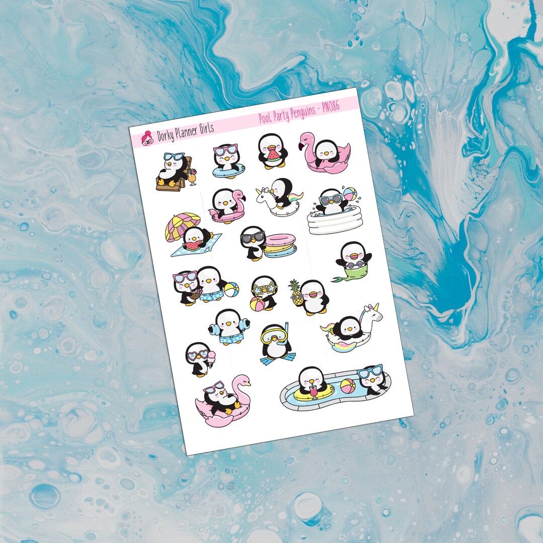 Pool Party Penguins PN086 - Etsy
