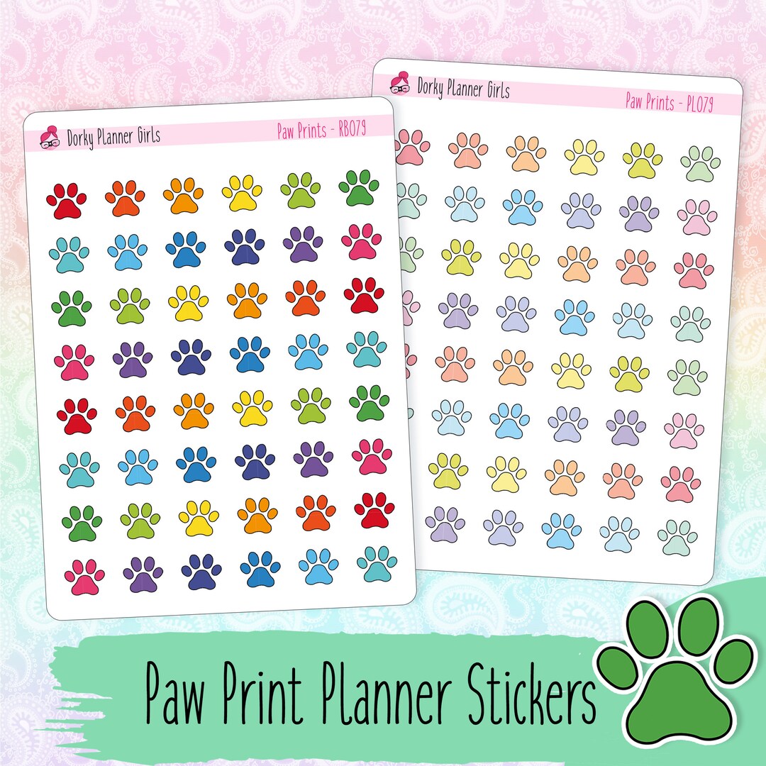 Paw Print Planner Stickers - Etsy