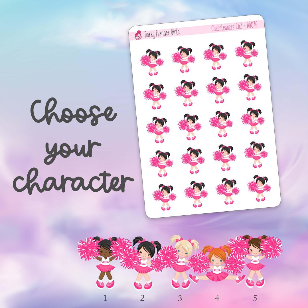 Cheerleader Planner Stickers, Customisable Stickers - Etsy