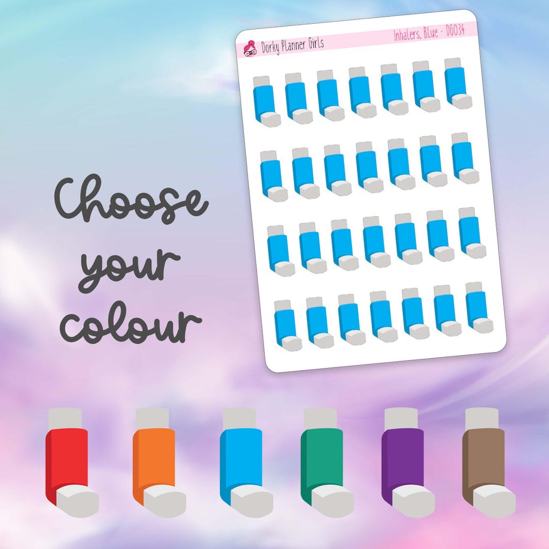 Inhalers Stickers, Asthma Stickers, Medication Stickers - Etsy
