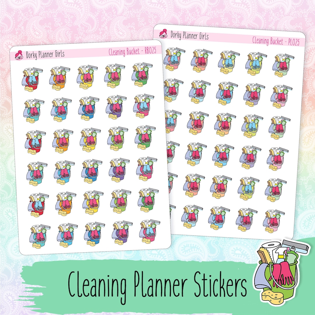 Cleaning Bucket Planner Stickers - Etsy