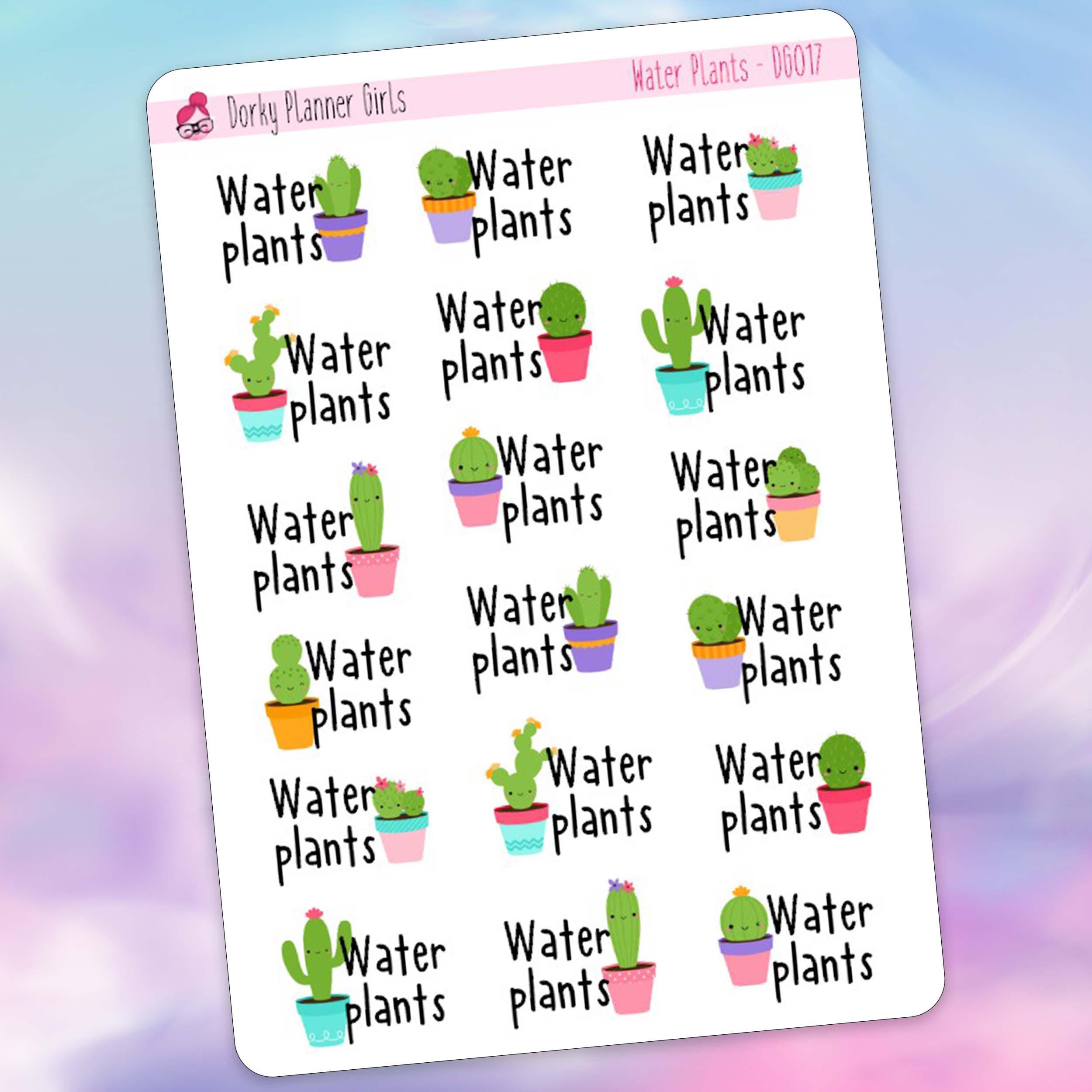 Water Plants Stickers, Houseplants, Cactus - Etsy