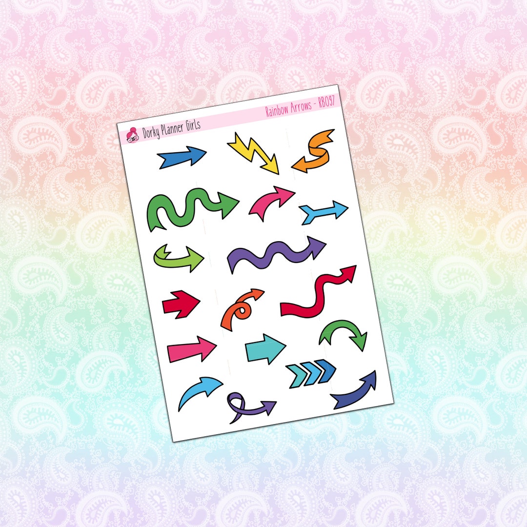Rainbow Arrows Planner Stickers RB097 - Etsy