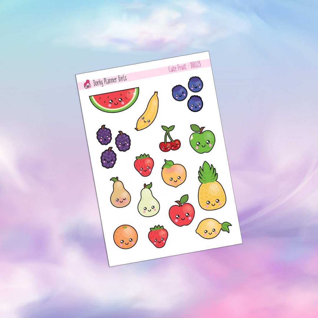 Cute Fruit Planner Stickers, Food and Diet Stickers DG025 - Etsy