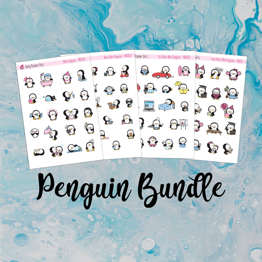 Mini Penguins Sticker Set, Penguin Planner Gift Set - Etsy