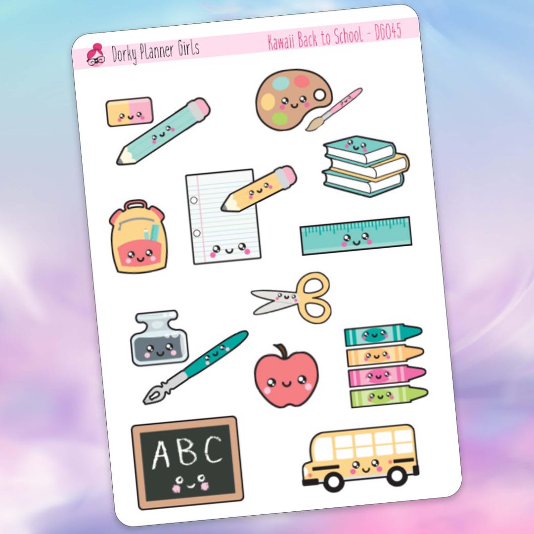 Kawaii Back to School, Teacher Planner Stickers - Etsy