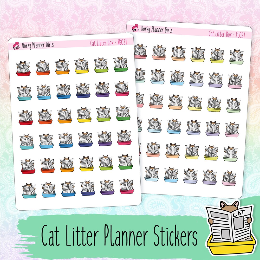 Cat Litter Planner Stickers - Etsy