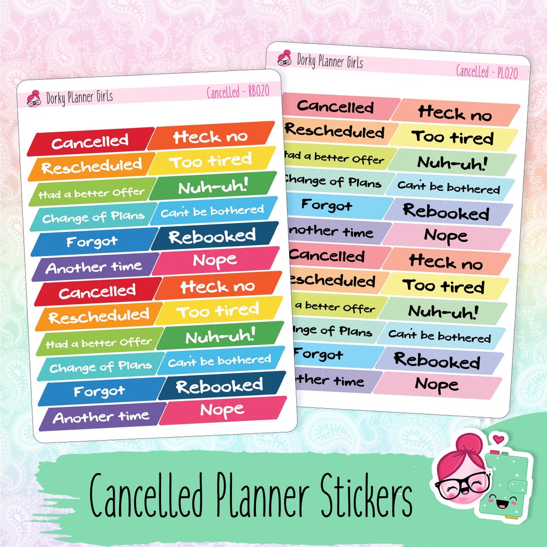 Cancelled Event Planner Stickers - Etsy UK