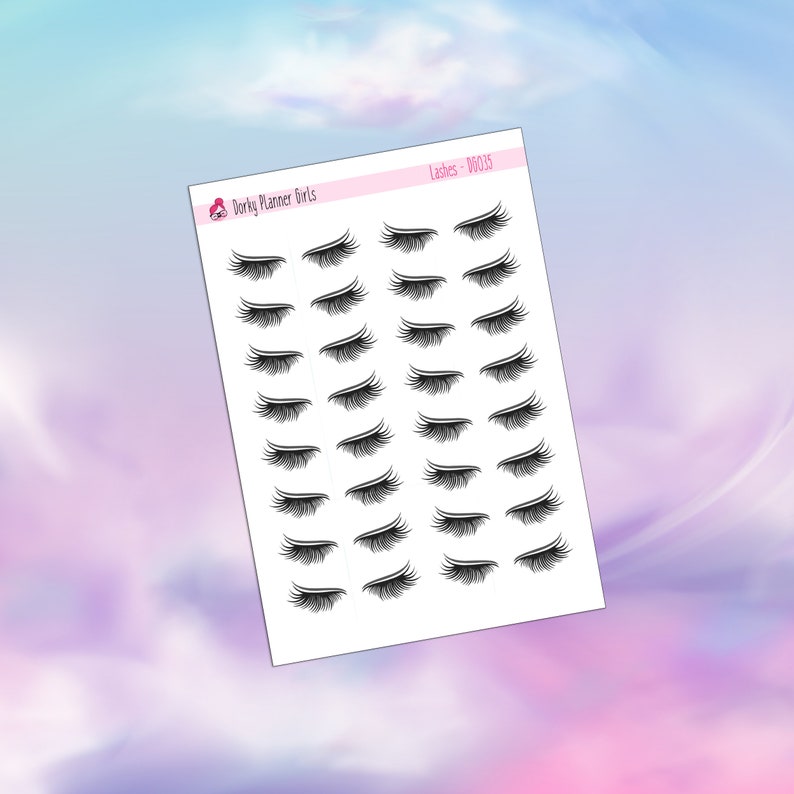 Eyelashes Planner Stickers Lashes Appointment Stickers - Etsy