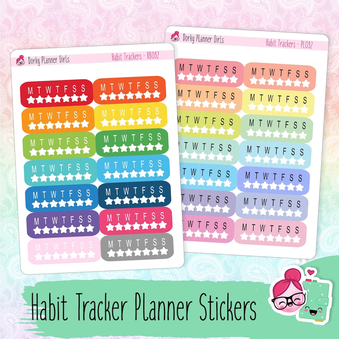 Habit Tracker Planner Stickers - Etsy