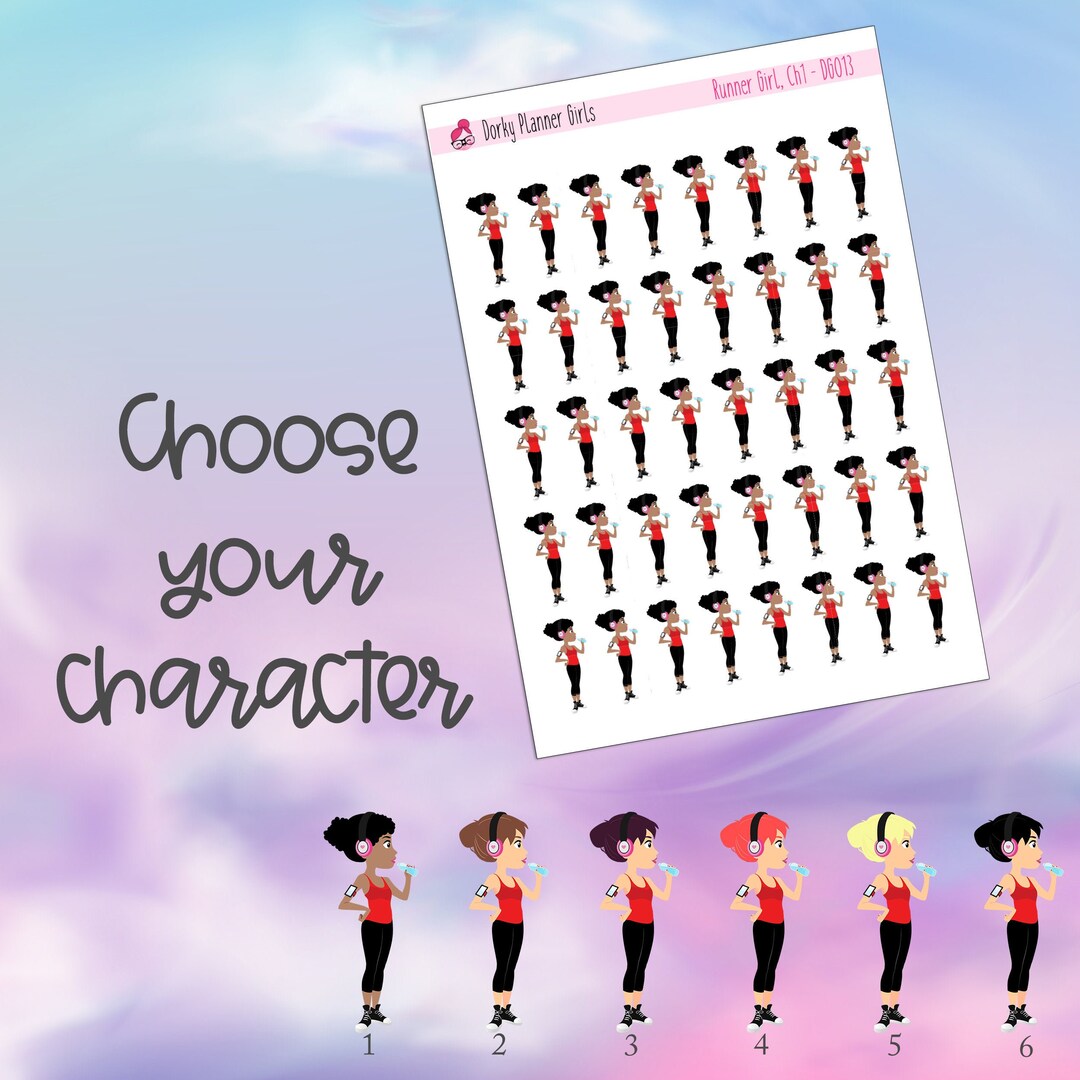 Runner Girl Running Planner Stickers Customisable Stickers - Etsy