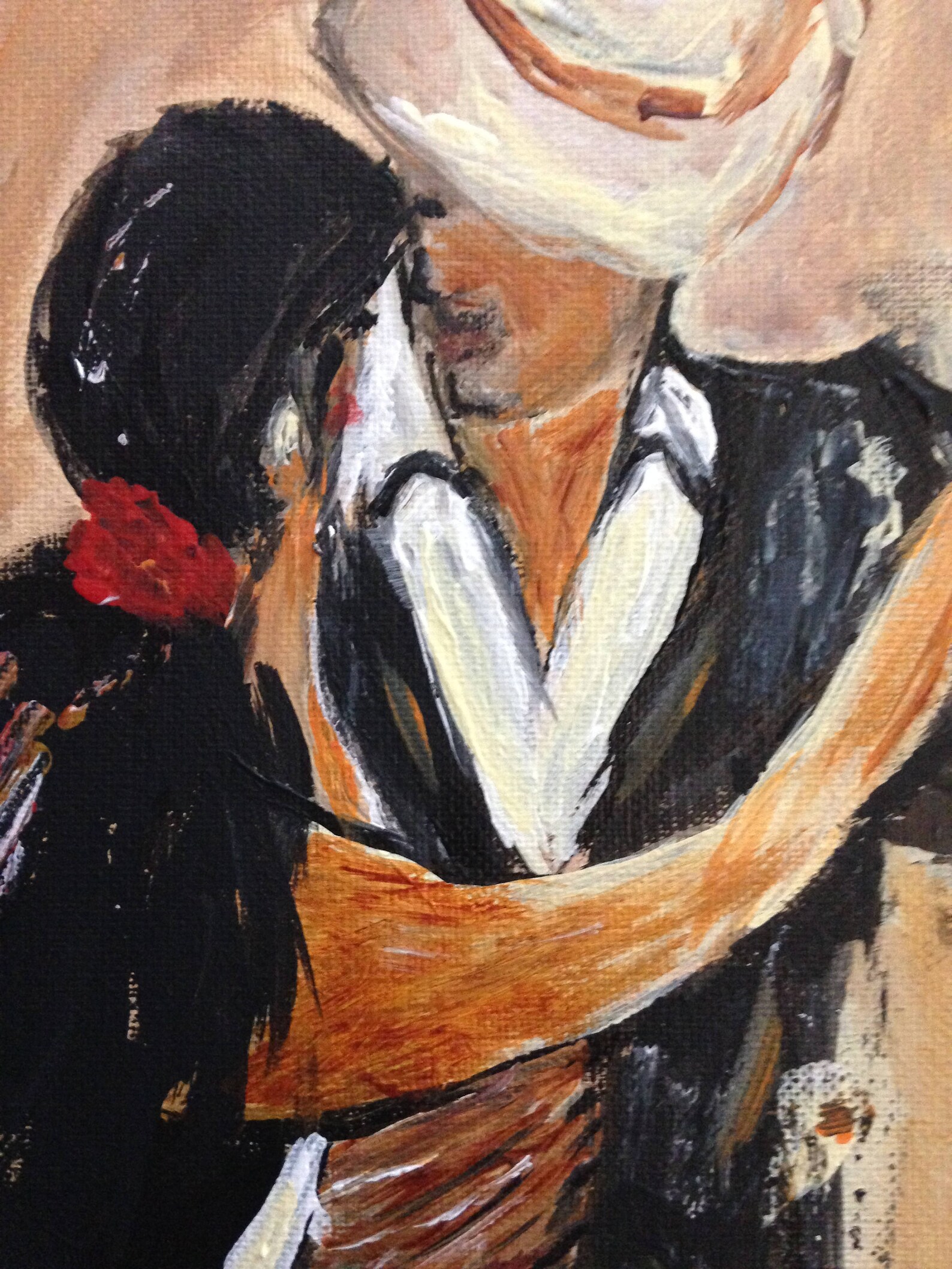 Tango Dancing Couple Abstract Figure Painting Acrylic on - Etsy